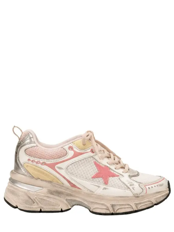 GOLDEN GOOSE Cow Leather & Textile Sneakers - Pink