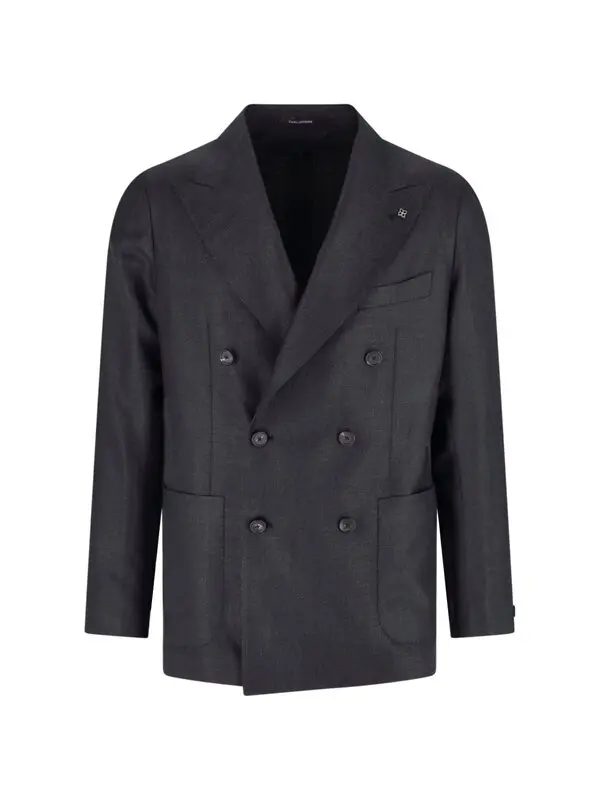 Tagliatore Double-breasted Wool Blazer - Blue