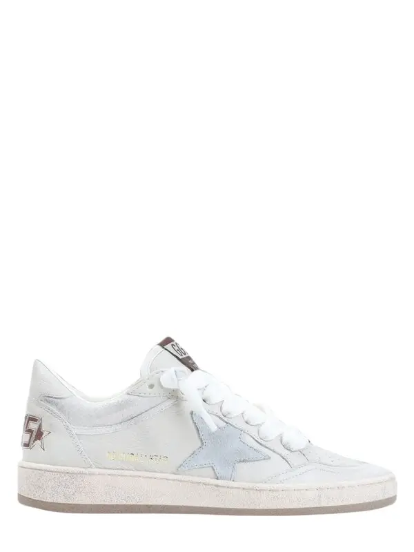 GOLDEN GOOSE Ballstar Leather Sneakers With Side Star Detail - Grey