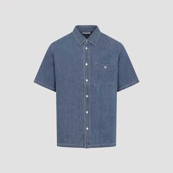 Celine Cotton Bowling Shirt - Blue