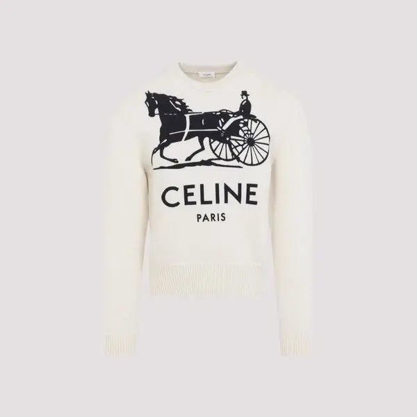 Celine Paris Cashmere Pullover - White