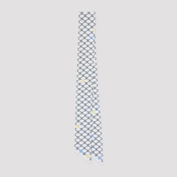 Celine Silk Lavallière Scarf 6cm X 100cm - Blue