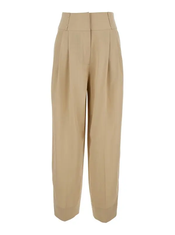 TOTEME Pleated Viscose-wool Trousers - Beige