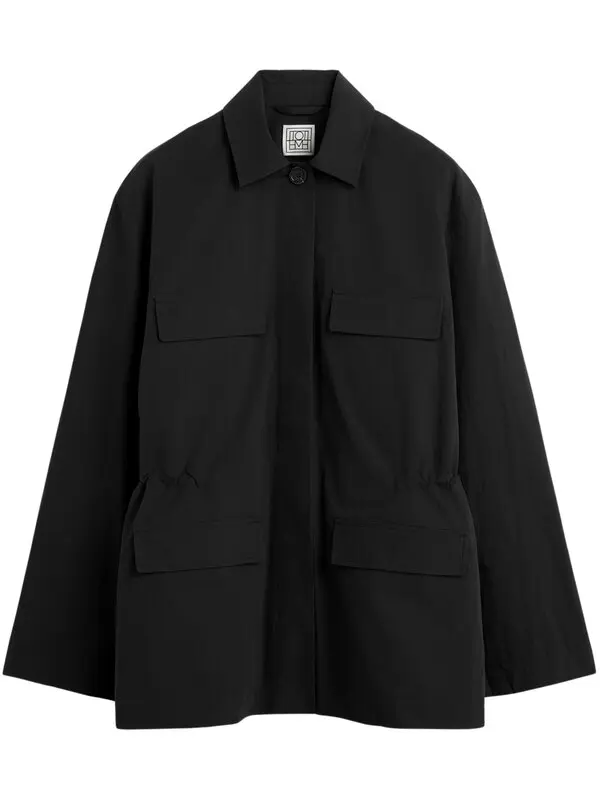 TOTEME Organic Cotton Multi-pocket Drawstring Waist Jacket - Black