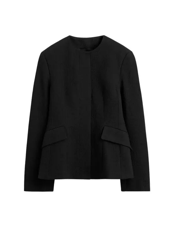 TOTEME Cotton Cloqué-effect Blazer - Black