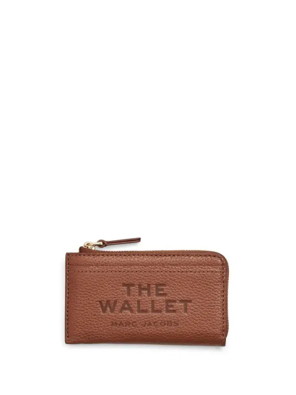 Marc Jacobs Top Zip Multi Wallet Rectangular Design With Gold Hardware - Brown
