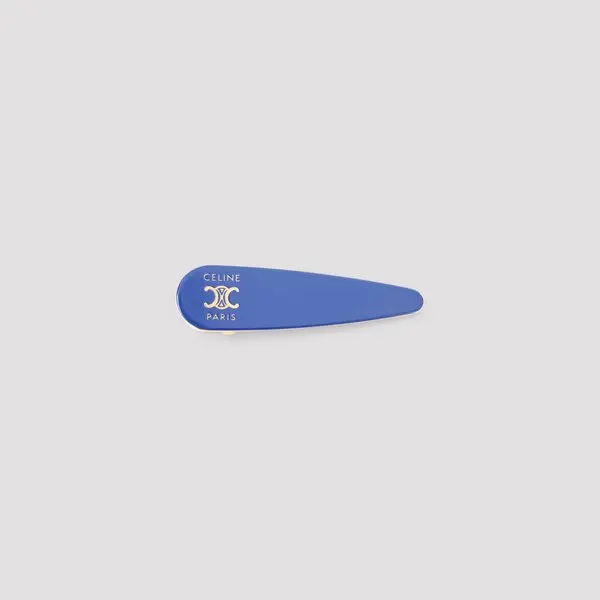 Celine Brass Hair Clip - Blue