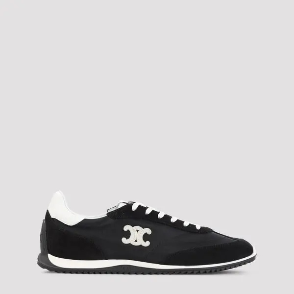 Celine Low Lace-up Sneaker With Signature Motif - Black