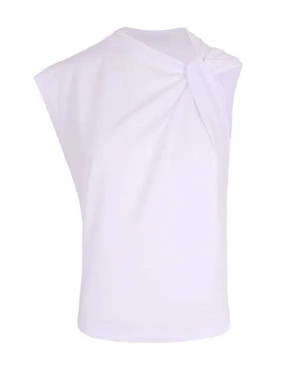 Isabel Marant Étoile Knot Detail Cotton T-shirt - White