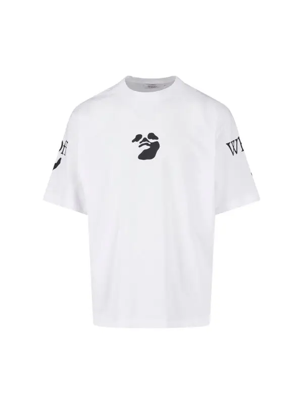 Off-White 100% Cotton Logo T-shirt - White