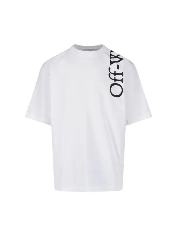 Off-White Distressed 100% Cotton Crewneck T-shirt - White
