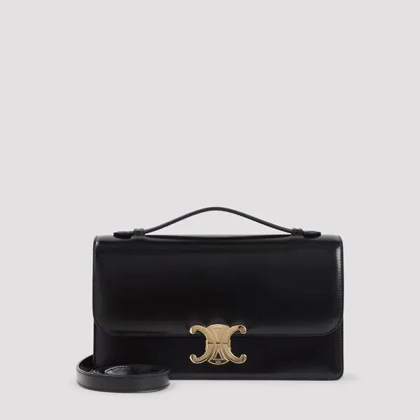 Celine Medium Folio Calf Leather Shoulder Bag - Black