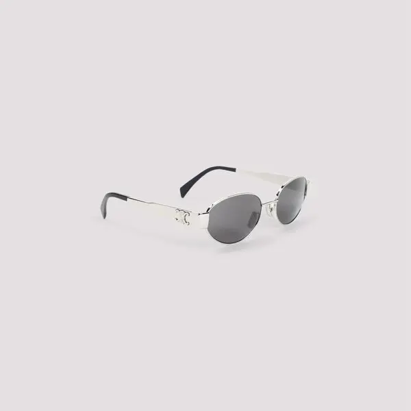 Celine Oval Sunglasses With Logo Detail - Metallic