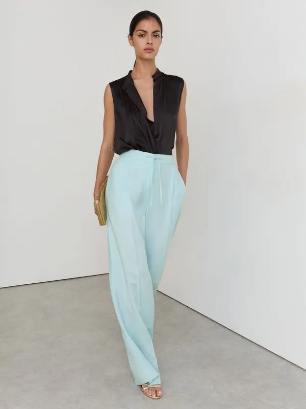 REISS Esther Wide-leg Drawstring Trousers