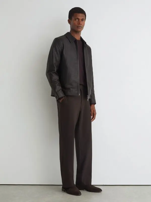 REISS Ortega Jacket - Dark Brown