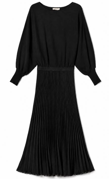 TWINSET Long Sleeve Pleated Skirt Dress