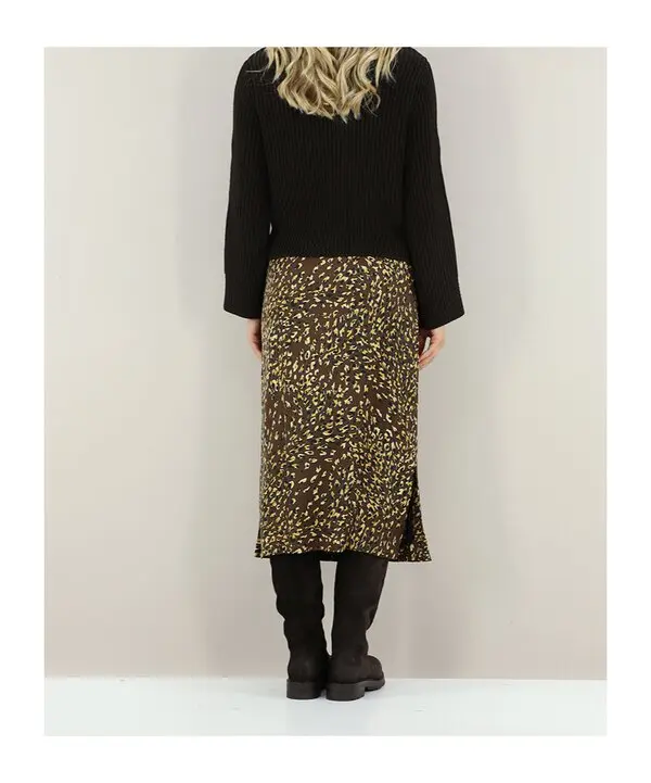 TWINSET Printed Midi Skirt With Side Slit