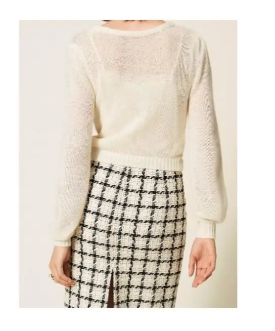 TWINSET Reversible Knit Shrug With V-neck And Round Neck