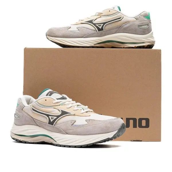 Mizuno Wave Rider B Sneakers - Light Beige/dark Grey/mint Green