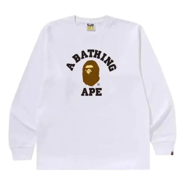A BATHING APE College Long-sleeve T-shirt - White