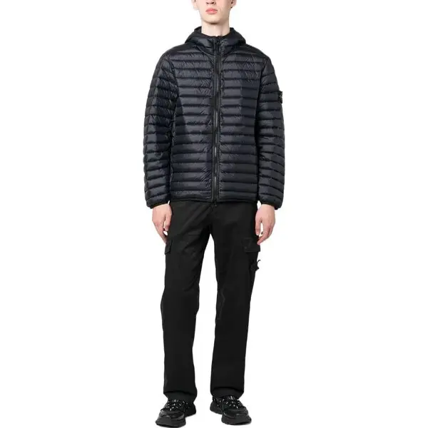 Stone Island Hooded Down Jacket - Black