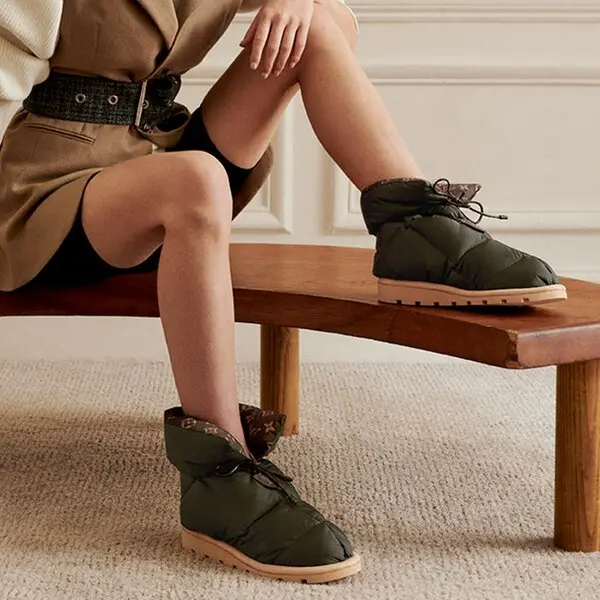 LOUIS VUITTON Pillow Comfort Ankle Boots 'olive Green With Brown