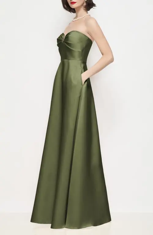 Dessy Collection Veronica Strapless Satin Gown