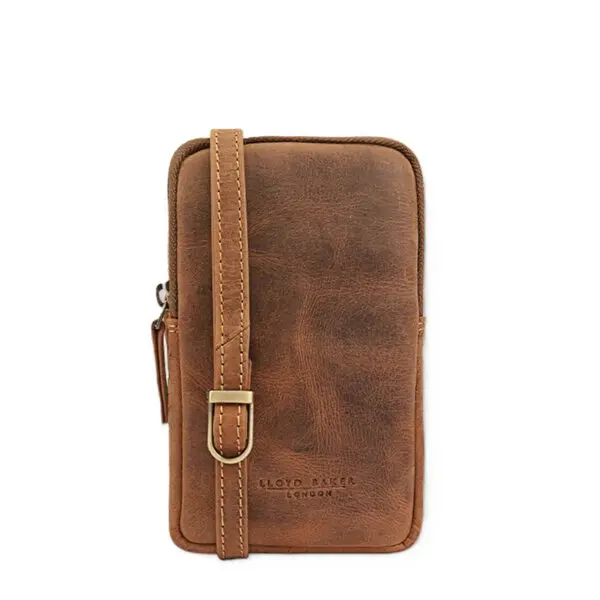 LLOYD BAKER Gerald Distressed Leather Phone Bag - Brown