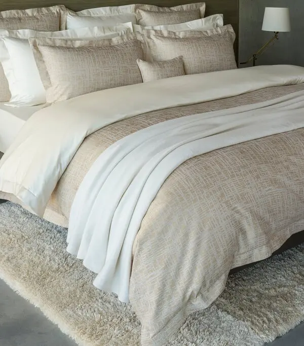 CELSO DE LEMOS Egyptian Cotton-silk Partition King Duvet Cover - Gold