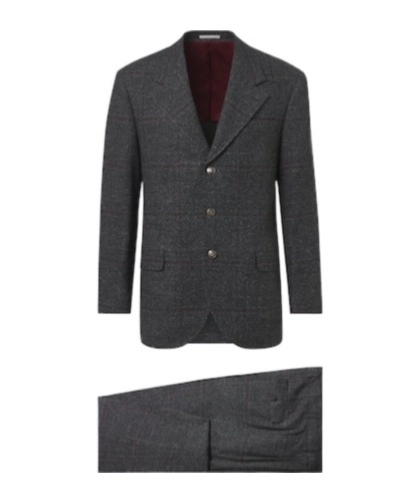 Brunello Cucinelli Checked Suit - Black