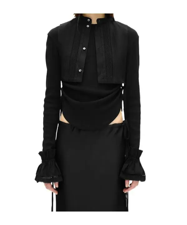 ANN DEMEULEMEESTER Suna Ruffled Cuff Top