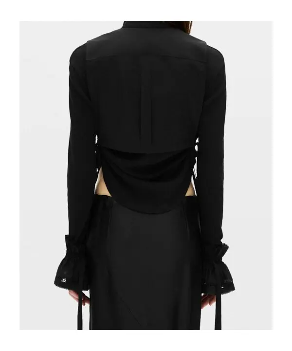 ANN DEMEULEMEESTER Suna Ruffled Cuff Top