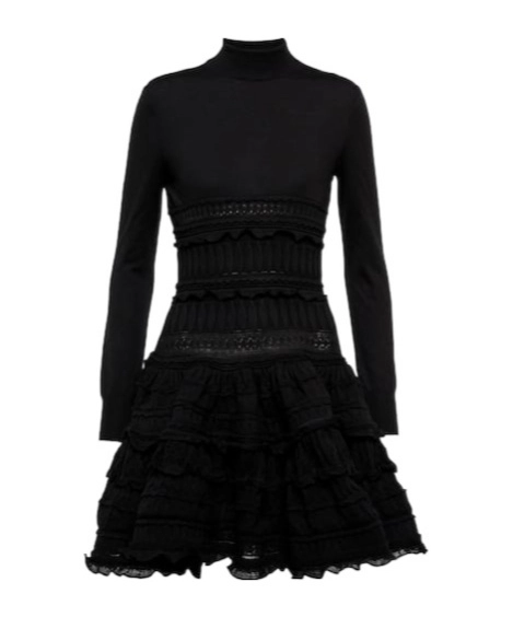 Alaïa Crinoline Wool Minidress - Black
