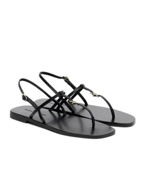 Proenza Schouler Monogram Leather Thong Sandals