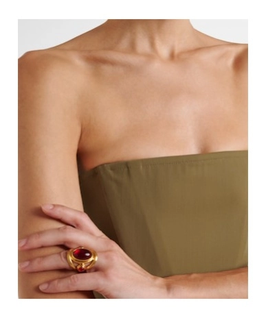 Alex Perry Sheer Strapless Corset Dress