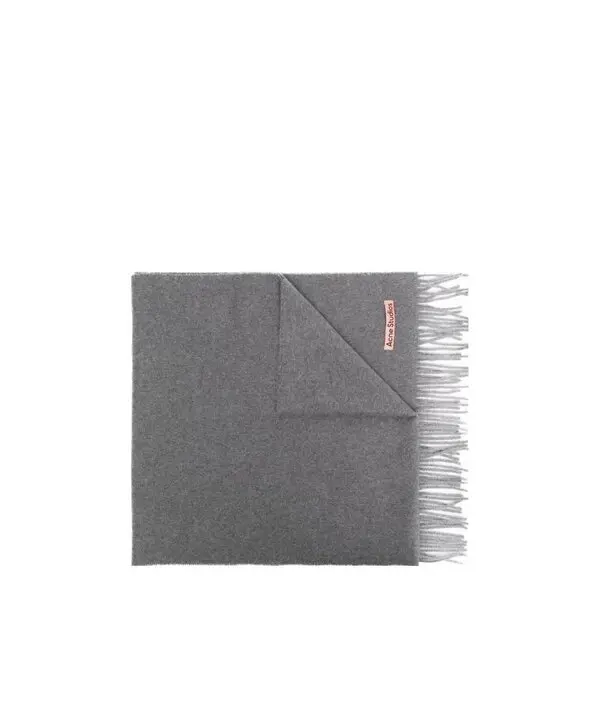 Acne Studios Logo Patch Fringed Scarf