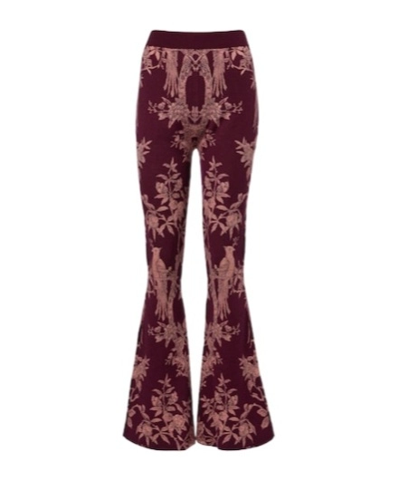 Etro Wool-blend Jacquard Flared Pants - Brown