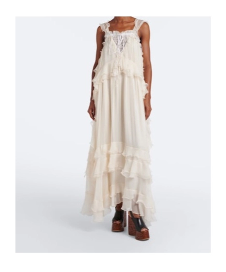 Chloé Ruffled Silk Muslin Maxi Dress