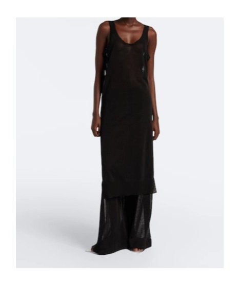 Alaïa Semi-sheer Linen And Silk Midi Dress