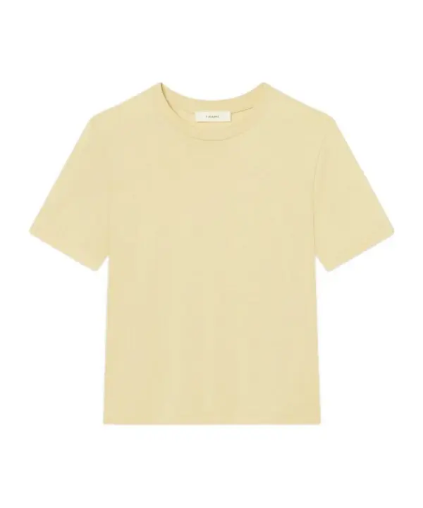 FRAME Crewneck Short Sleeve T-shirt - Cream