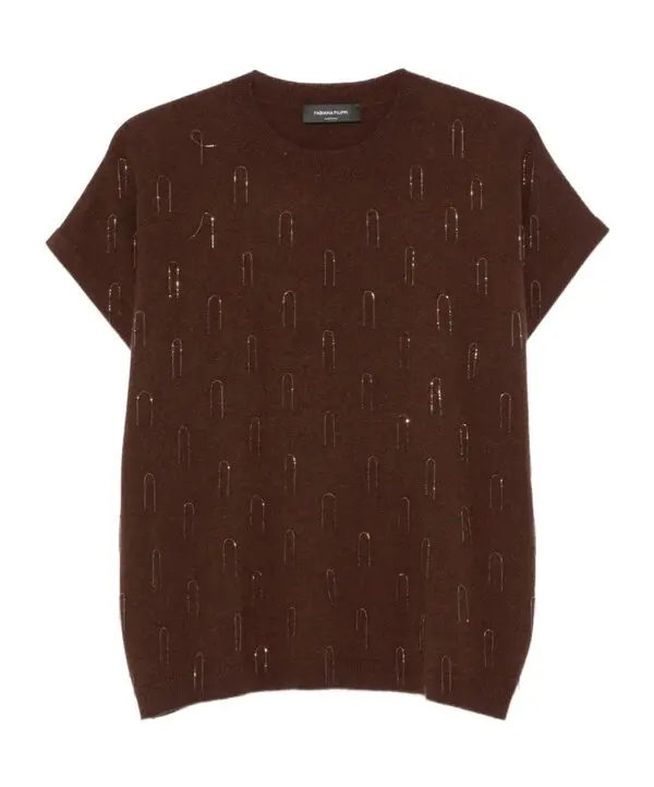 Fabiana Filippi Embellished Short-sleeve Sweater