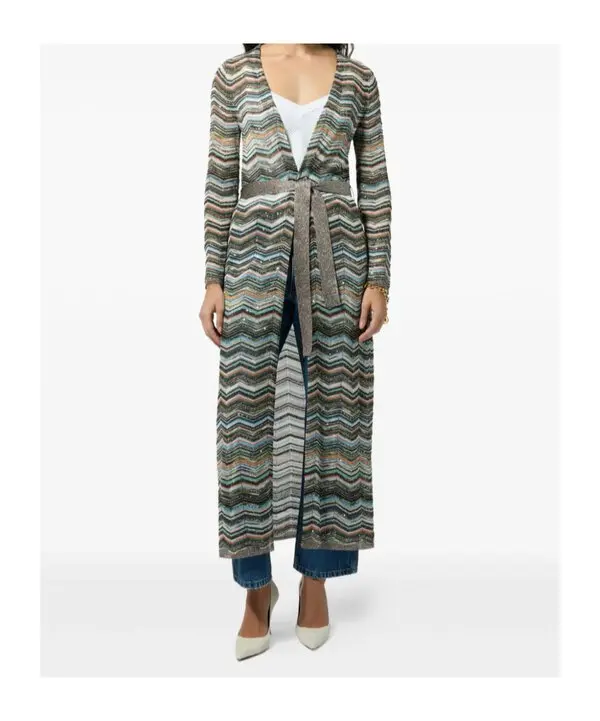 Missoni Zigzag-knit Sequin-embellished Cardigan