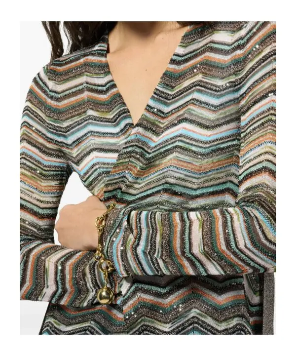 Missoni Zigzag-knit Sequin-embellished Cardigan