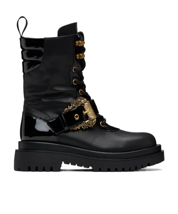 Versace Buckled Lace-up Boots