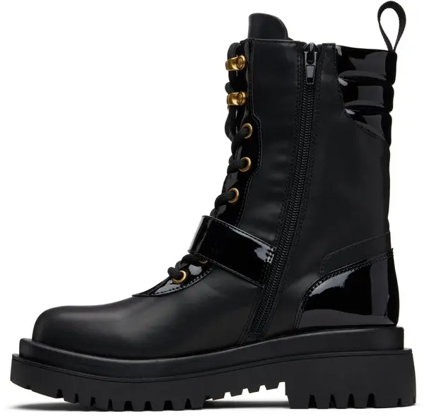 Versace Buckled Lace-up Boots