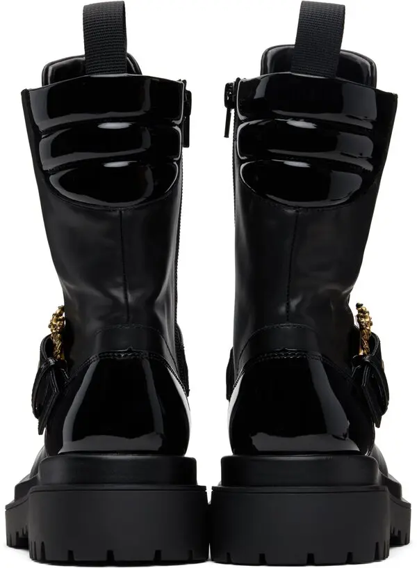 Versace Buckled Lace-up Boots