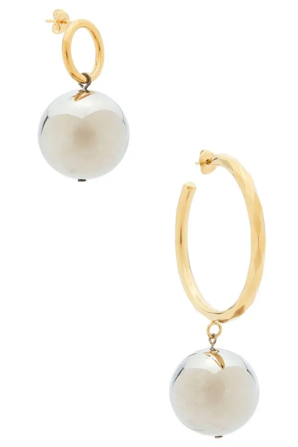 Isabel Marant Étoile Asymmetric Hoop Earrings In Metallic Gold - Dore & Silver