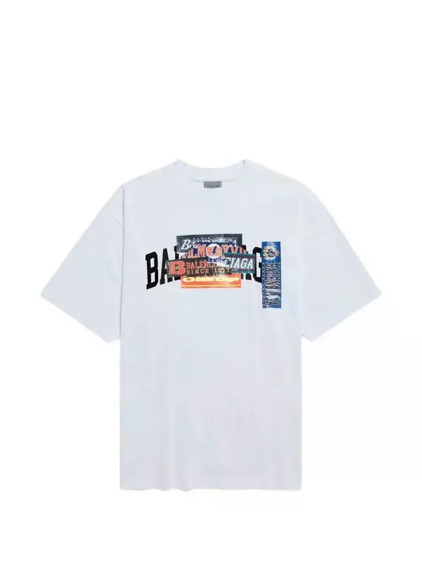 Balenciaga Bumper Stickers Medium Fit T-shirt - White