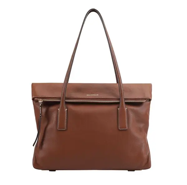 PAUL COSTELLOE Whirlpool Leather Tote Bag Caramel Caf