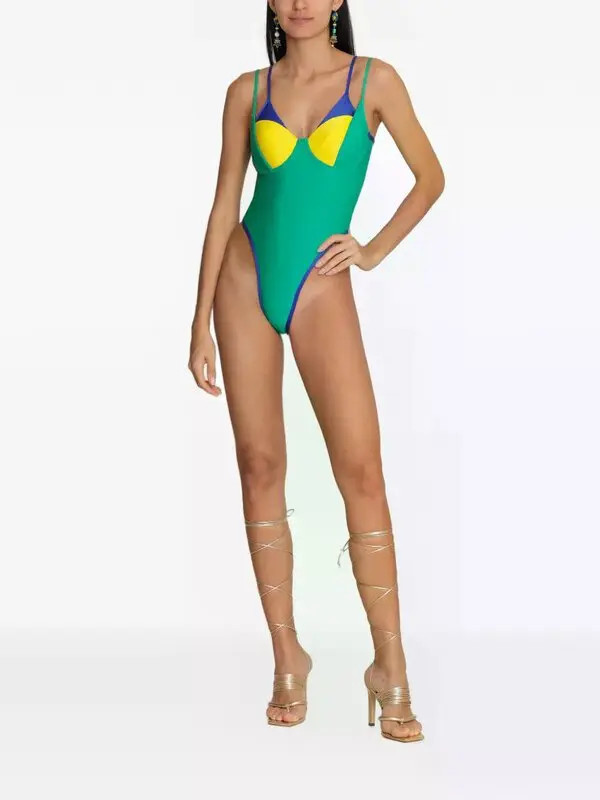 AMIR SLAMA X Tati Barbieri Underwired Colour-blocking Swimsuit